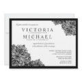 Formal Black Lace Square Wedding Invitations | Zazzle