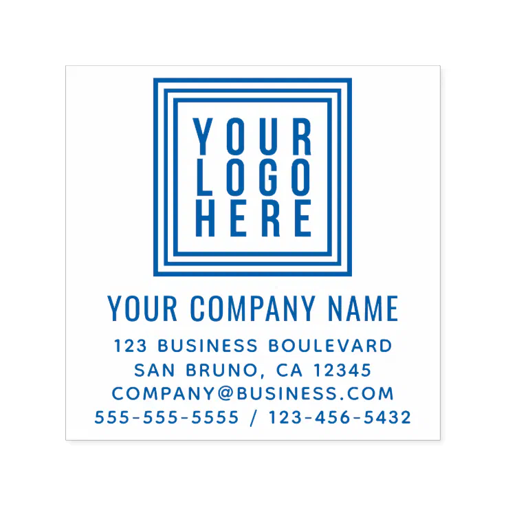 Formal Business or Company Logo Return Address Self-inking Stamp | Zazzle