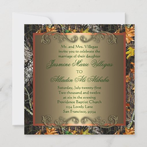 Formal Camo Wedding Invitations | Zazzle