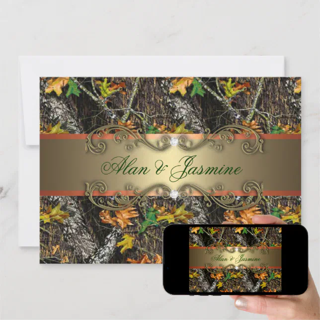 Formal Camo Wedding Invitations 5x7 | Zazzle
