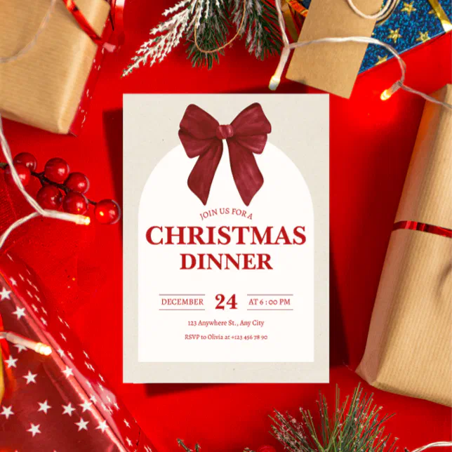 Formal Christmas Dinner Invitation | Elegant Hld | Zazzle