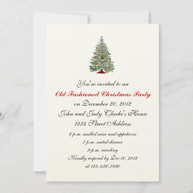 Formal Christmas Party Invitations Tree | Zazzle