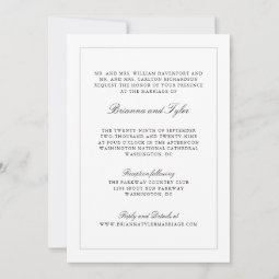 Formal Classic Script Elegant RSVP Wedding Invitation | Zazzle