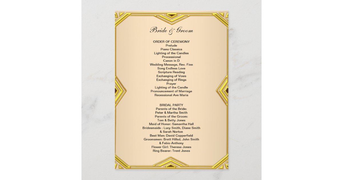 Formal Classic Wedding Program | Zazzle