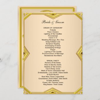 Formal Classic Wedding Program | Zazzle