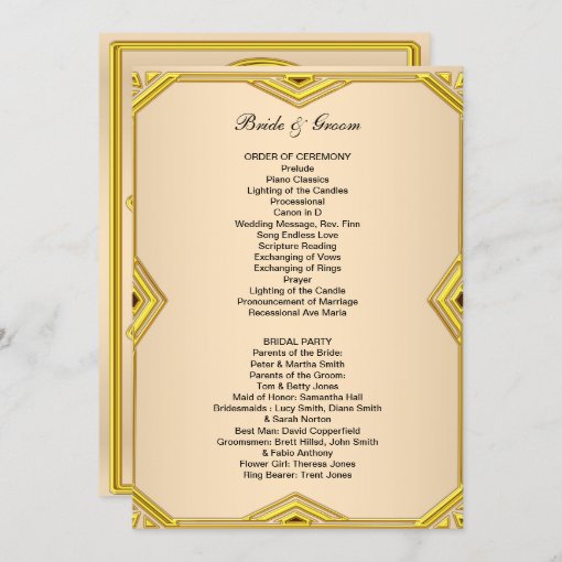 Formal Classic Wedding Program | Zazzle