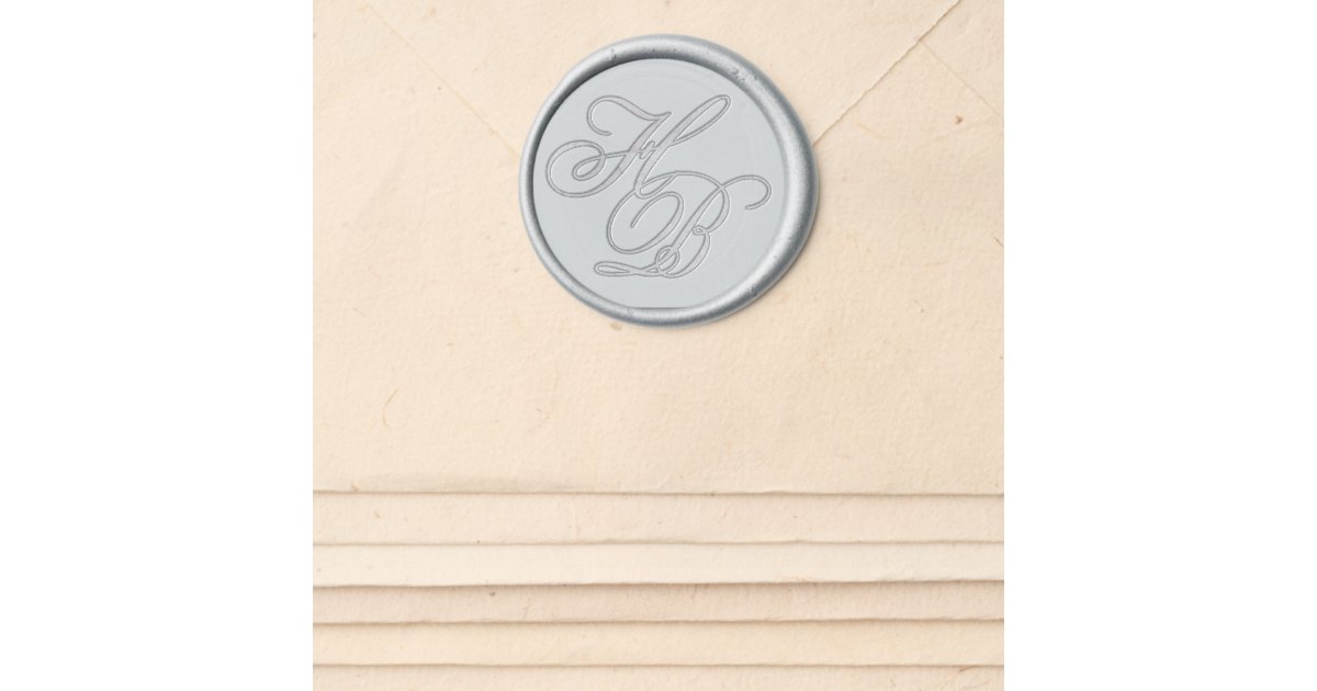 Formal Classy Monogram Calligraphy Wedding Wax Seal Sticker | Zazzle