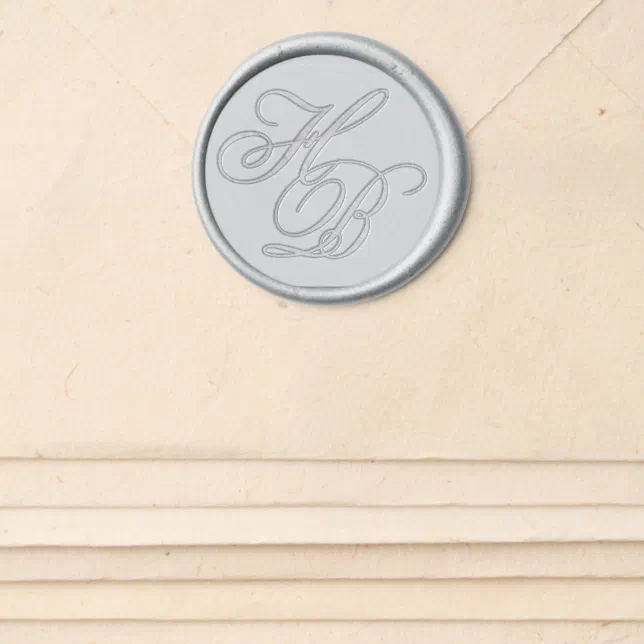 Formal Classy Monogram Calligraphy Wedding Wax Seal Sticker | Zazzle