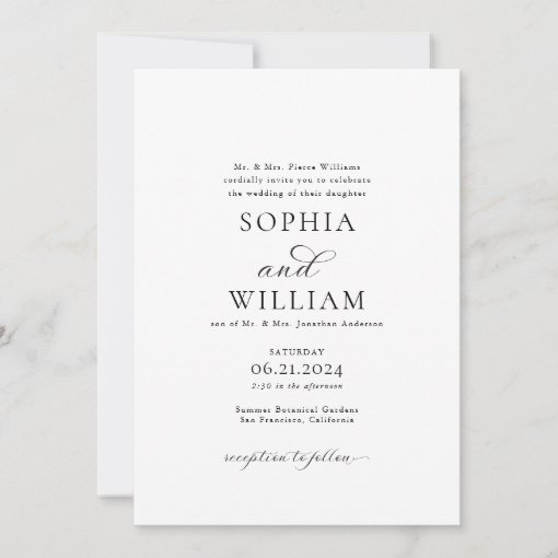 Formal Cordially Invited Wedding Invitations | Zazzle