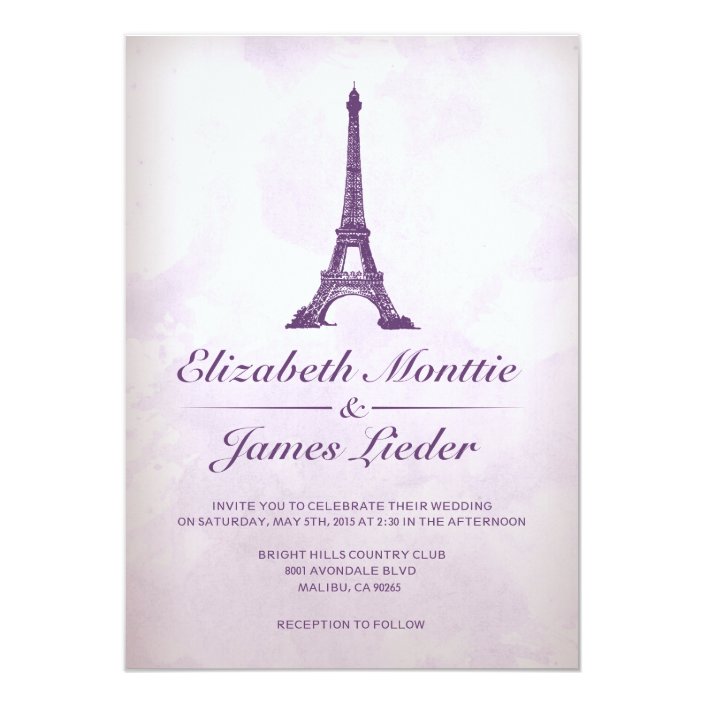 Formal Eiffel Tower Wedding Invitations | Zazzle.com