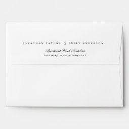 Formal Elegant Black Text and White Invitation Envelope | Zazzle