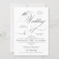 Formal Elegant Calligraphy Wedding | Details Back Invitation | Zazzle