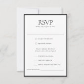 Formal Elegant Classic Black Frame Wedding RSVP Card | Zazzle