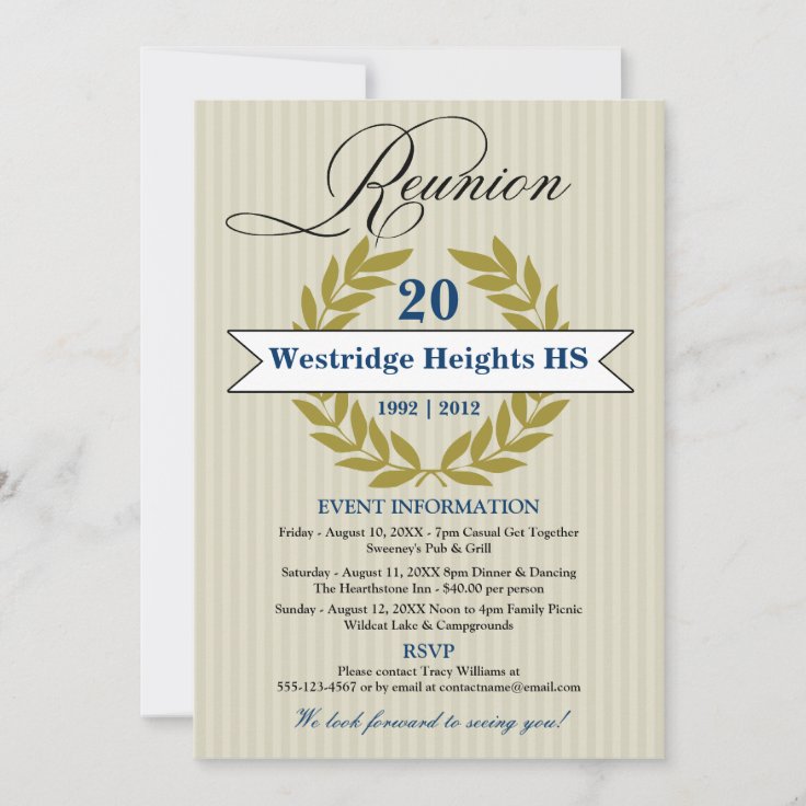 Formal Elegant High School Reunion Invitation | Zazzle