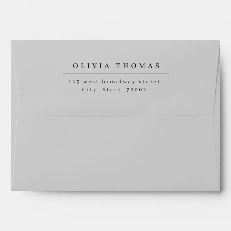 Formal elegant minimalist wedding return address envelope | Zazzle