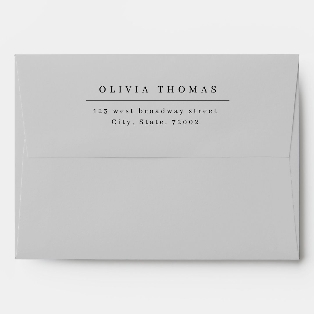 Formal elegant minimalist wedding return address envelope | Zazzle