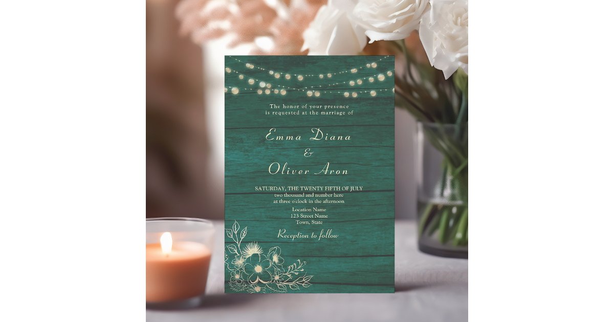 Formal Emerald Green Wedding Invitation | Zazzle