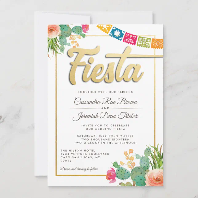 Formal Fiesta Wedding Invitation | Zazzle