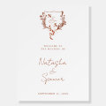 Formal Floral Crest Monogram Wedding Welcome Sign | Zazzle