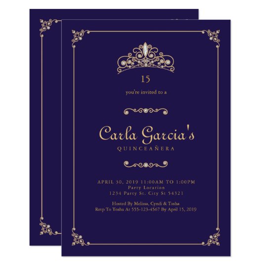 Formal, Gold Quinceanera Invitations | Zazzle.com