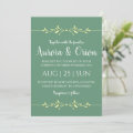 formal gold sage green wedding invitations | Zazzle