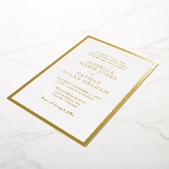 Formal Gold Wedding Foil Invitation | Zazzle