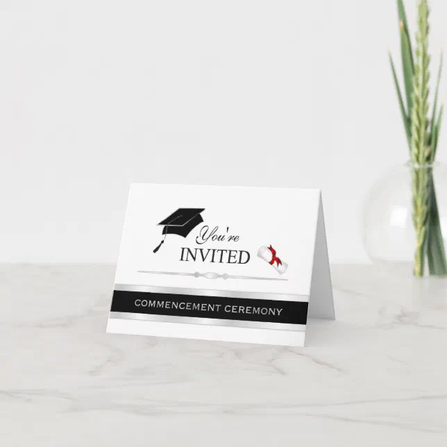 Formal Graduation Commencement Invitations | Zazzle
