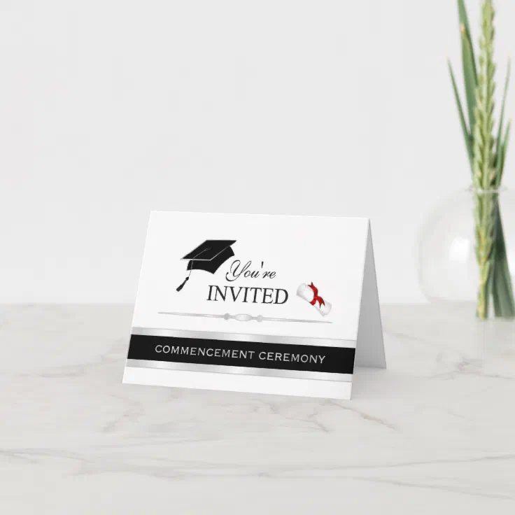 Formal Graduation Commencement Invitations | Zazzle
