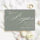 Formal Gray Green Calligraphy Wedding Reception Invitation | Zazzle