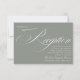 Formal Gray Green Calligraphy Wedding Reception Invitation | Zazzle