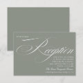 Formal Gray Green Calligraphy Wedding Reception Invitation | Zazzle
