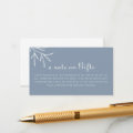 Formal Minimal Dusty Blue Wedding Wishing Well Enclosure Card | Zazzle