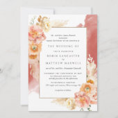 Formal Rust Peach Blush Orange Watercolor Wedding Invitation | Zazzle