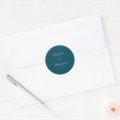 Formal Script Elegant Wedding Custom Teal Classic Round Sticker | Zazzle