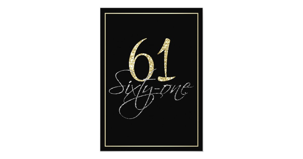 Formal Silver Black and Gold 61st Birthday Party Invitation | Zazzle.com