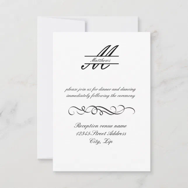 Formal Simple Elegant - 3x5 Reception Invitation | Zazzle