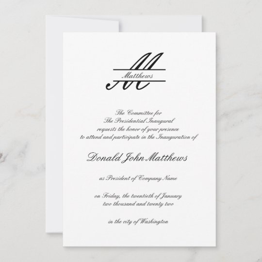 Formal Simple - Inaugural Invitation | Zazzle.com