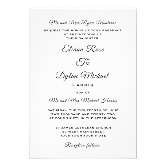 Formal Traditional Universal Wedding Invitation | Zazzle.com