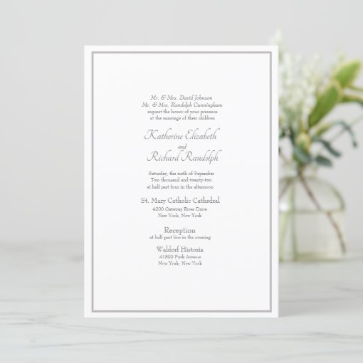 Formal Wedding Invitation Both Parents Listed | Zazzle
