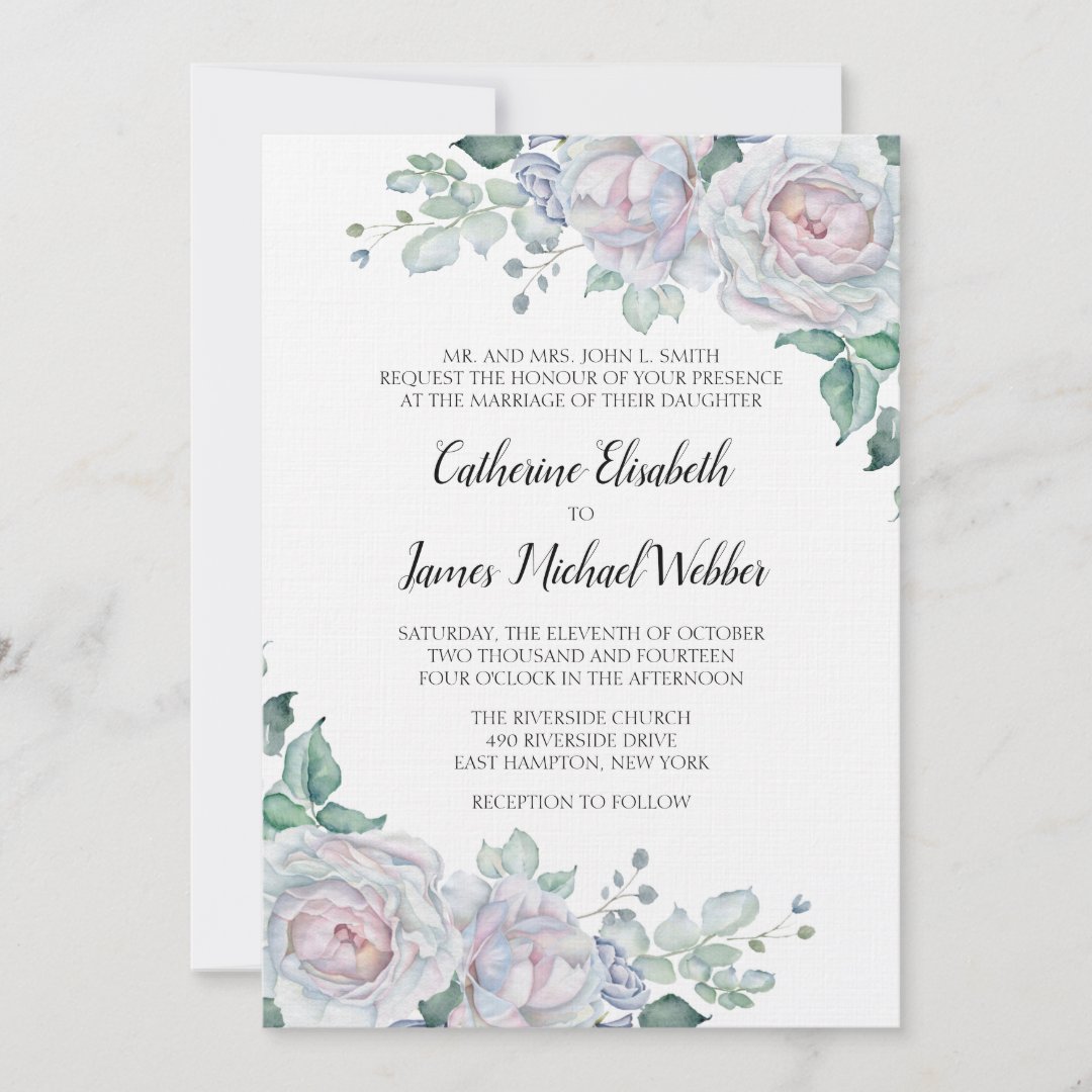 Formal Wedding Invitation Wording Bride's Parents | Zazzle
