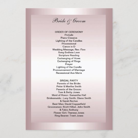 Formal Wedding Program | Zazzle.com