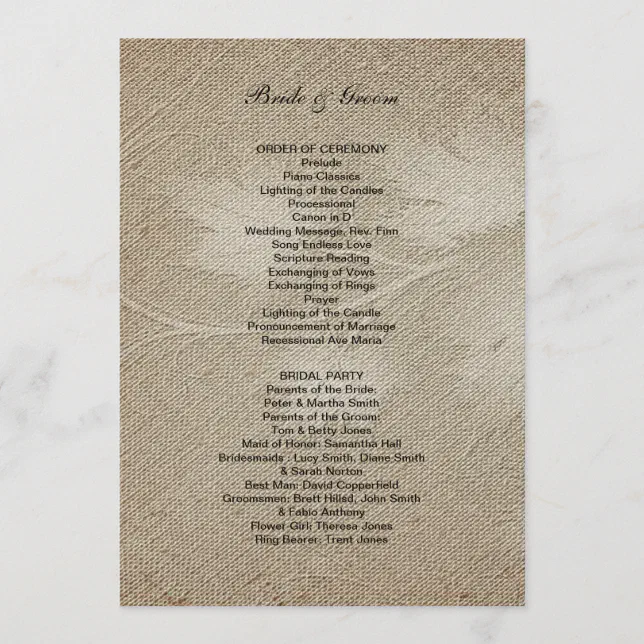 Formal Wedding Program | Zazzle