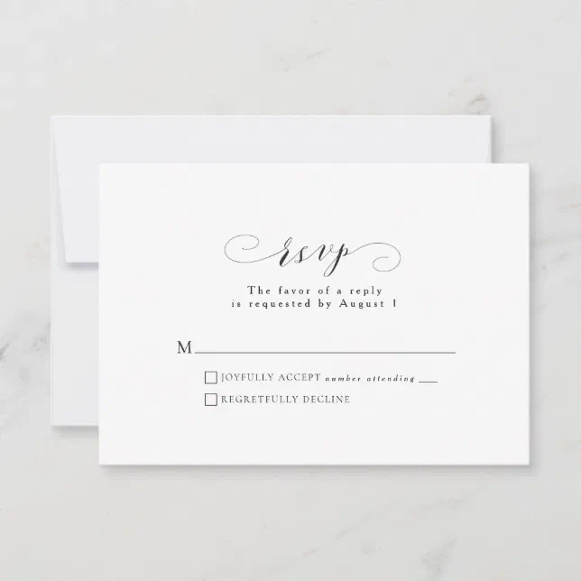 Formal wedding RSVP card | Zazzle
