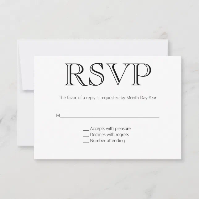 Formal wedding RSVP Card | Zazzle