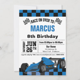 Formula 1 Birthday Party Invitation | Zazzle