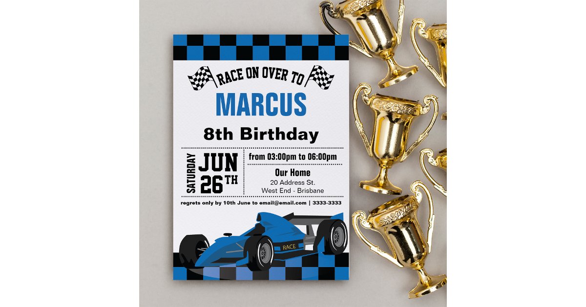 Formula 1 Birthday Party Invitation | Zazzle