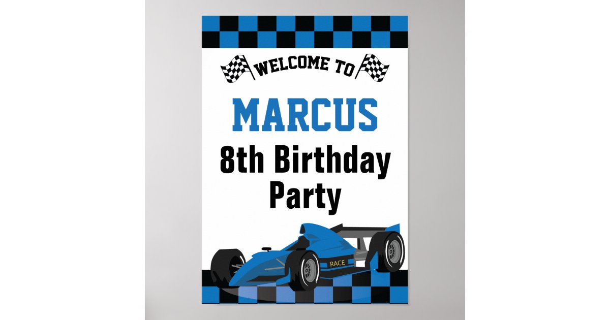 Formula 1 Birthday Party Poster | Zazzle