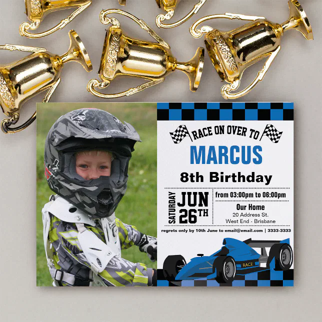 Formula 1 Racing Birthday Party Invitation | Zazzle