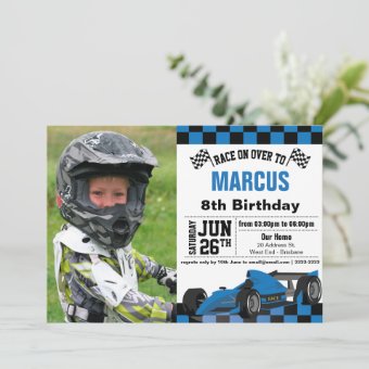 Formula 1 Racing Birthday Party Invitation | Zazzle