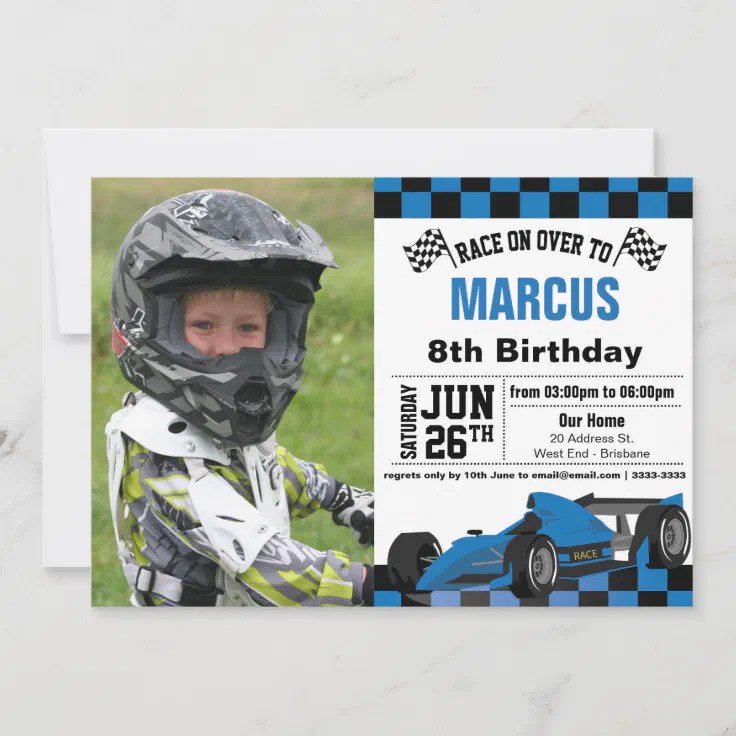 Formula 1 Racing Birthday Party Invitation | Zazzle